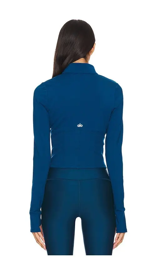 Alo Yoga Airbrush Corset Full Zip Jacket In Royal - Eclipse Blue